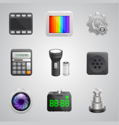Mobile device components icon set Royalty Free Vector Image