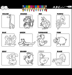 Primary colors cartoon set Royalty Free Vector Image