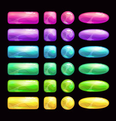 Cute colorful cartoon long oval buttons set Vector Image