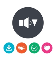 Speaker low volume sign icon sound symbol Vector Image