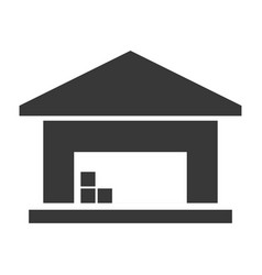 Drawing warehouse shelve boxes cargo pictograph Vector Image