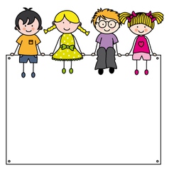 Cute cartoon kids frame Royalty Free Vector Image