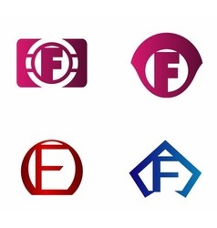 Letter F wing flag logo icon design template Vector Image