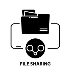 File sharing symbol icon black sign Royalty Free Vector