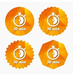 Timer sign icon 30 minutes stopwatch symbol Vector Image