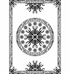 Viking runic corner design Royalty Free Vector Image