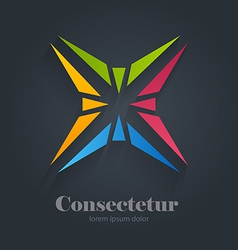 Teamwork colored lab science logo Royalty Free Vector Image