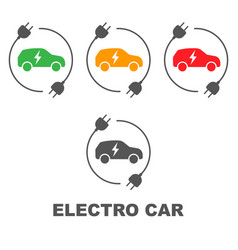 Icons electric cars side view Royalty Free Vector Image