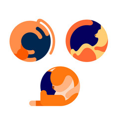 Cat logo icon symbol set Royalty Free Vector Image