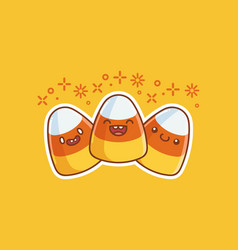 Kawaii smiling halloween candy corn candy cartoon Vector Image