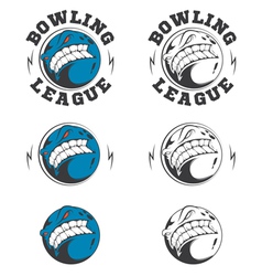 Retro Bowling Alley logos Royalty Free Vector Image