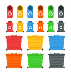 Waste sorting orange trash can with sorted Vector Image