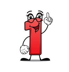 Pencil Cartoon Character Is Number One Royalty Free Vector