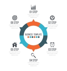 Creative infographic design template with 6 Royalty Free Vector Image ...