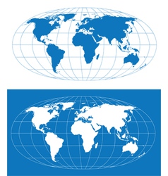 World map with continents Royalty Free Vector Image