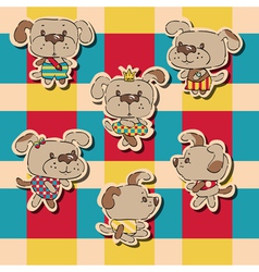 Six cartoon puppies Royalty Free Vector Image - VectorStock