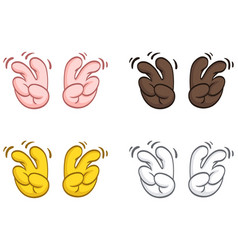 Smiling happy uwu face peace finger gesture Vector Image