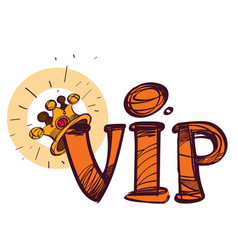 Vip gold label with diamonds Royalty Free Vector Image