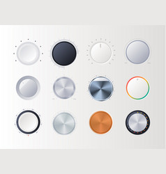 Metallic volume button icon Royalty Free Vector Image