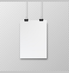 Abstract poster design with hanging papers Vector Image