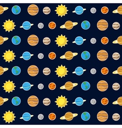 Seamless pattern with planets and the sun Vector Image