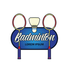 Badminton logo with text space for your slogan Vector Image