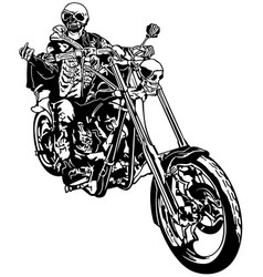 Skeleton Riding Motorcycle Royalty Free Vector Image