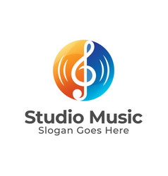 Modern line art logos of singer choir music Vector Image