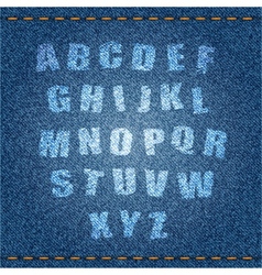 Jeans alphabet Denim letter M Royalty Free Vector Image
