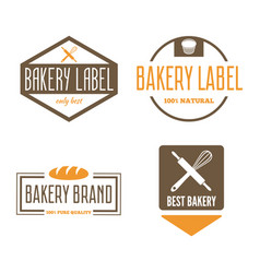 Set of bakery and bread logos labels badges Vector Image
