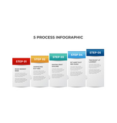 Descending list diagram with 5 points steps Vector Image