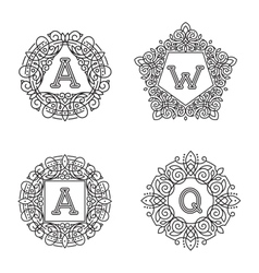 Set of 12 logo or label frames Royalty Free Vector Image