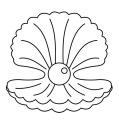 Sea shell with pearl icon outline style Royalty Free Vector