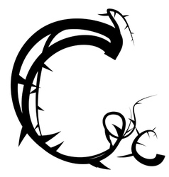 Spiky alphabet lowercase letters Royalty Free Vector Image