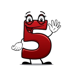 Funny Cartoon Friendly Number 5 Five Guy Vector Image