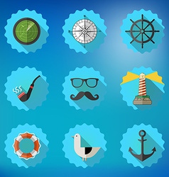 Set of nautical icons Royalty Free Vector Image