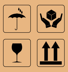 Breakable or fragile material packaging symbol Vector Image