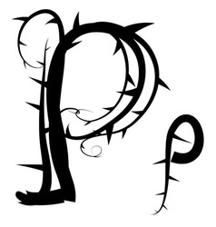 Spiky alphabet lowercase letters Royalty Free Vector Image