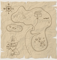Ancient treasure map Royalty Free Vector Image