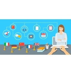 Language classes online german lessons foreign Vector Image