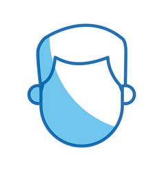 Head no face man character glasses blue outline Vector Image