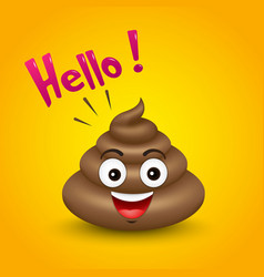 Set of cute poop happy poop emoji emotional Vector Image