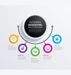 Infographics circle paper with 5 data template Vector Image