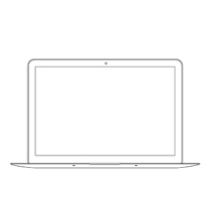 Outline drawing laptop Elegant thin line style Vector Image