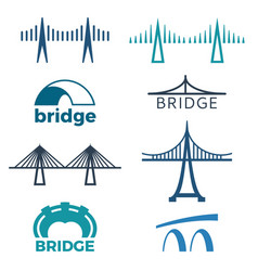 Bridge over the river logo Royalty Free Vector Image