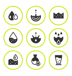 Water drop icons and design elements Royalty Free Vector