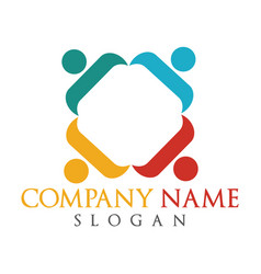 Partner people business connection logo Royalty Free Vector Image ...