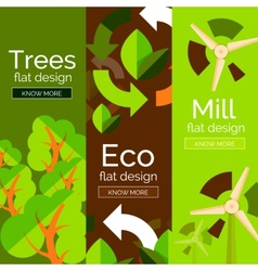 Flat design nature concept green energy Royalty Free Vector
