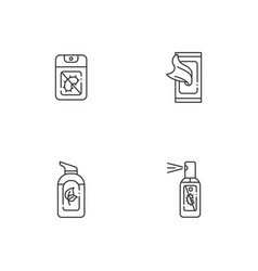 Antibacterial gel flat line icon outline Vector Image