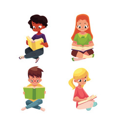 Cartoon children are learning Royalty Free Vector Image